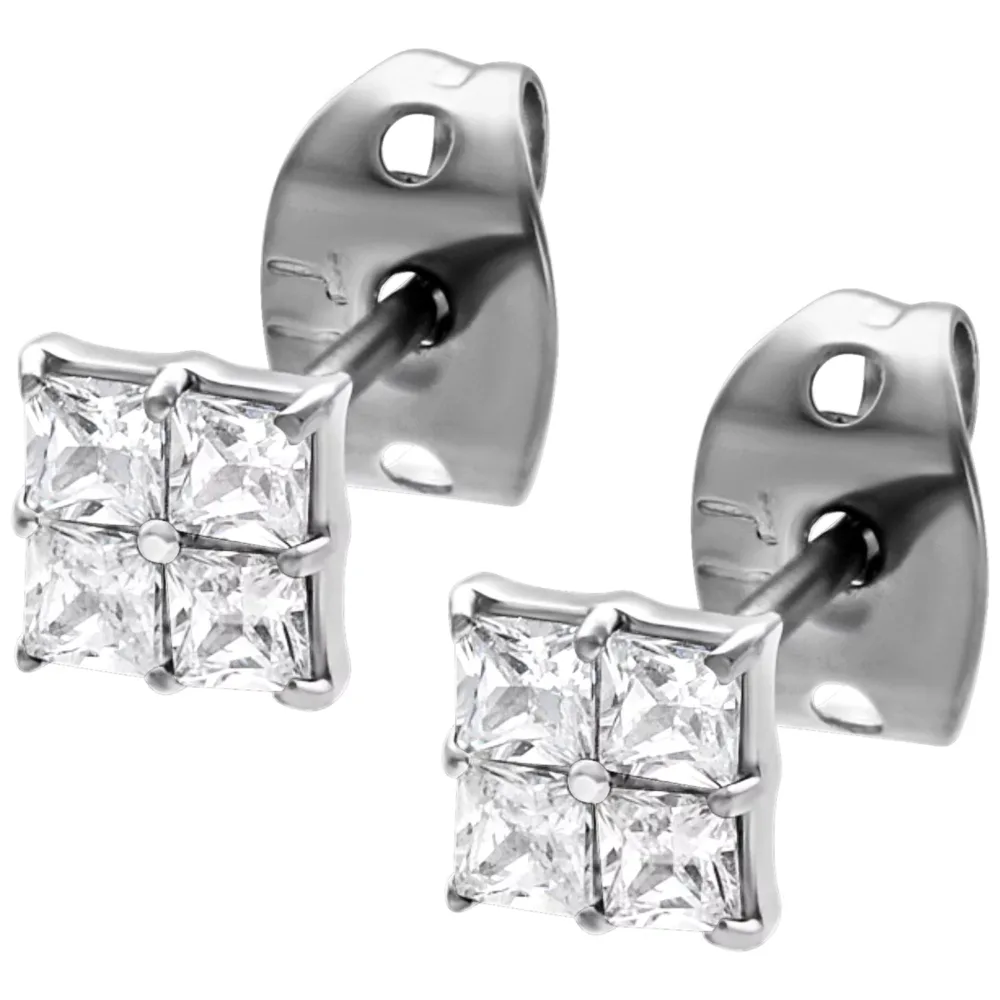 Crystal Square Earstuds - Wildcat International