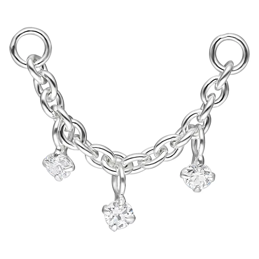 Crystal Pendants Piercing Connection Chain - Wildcat International