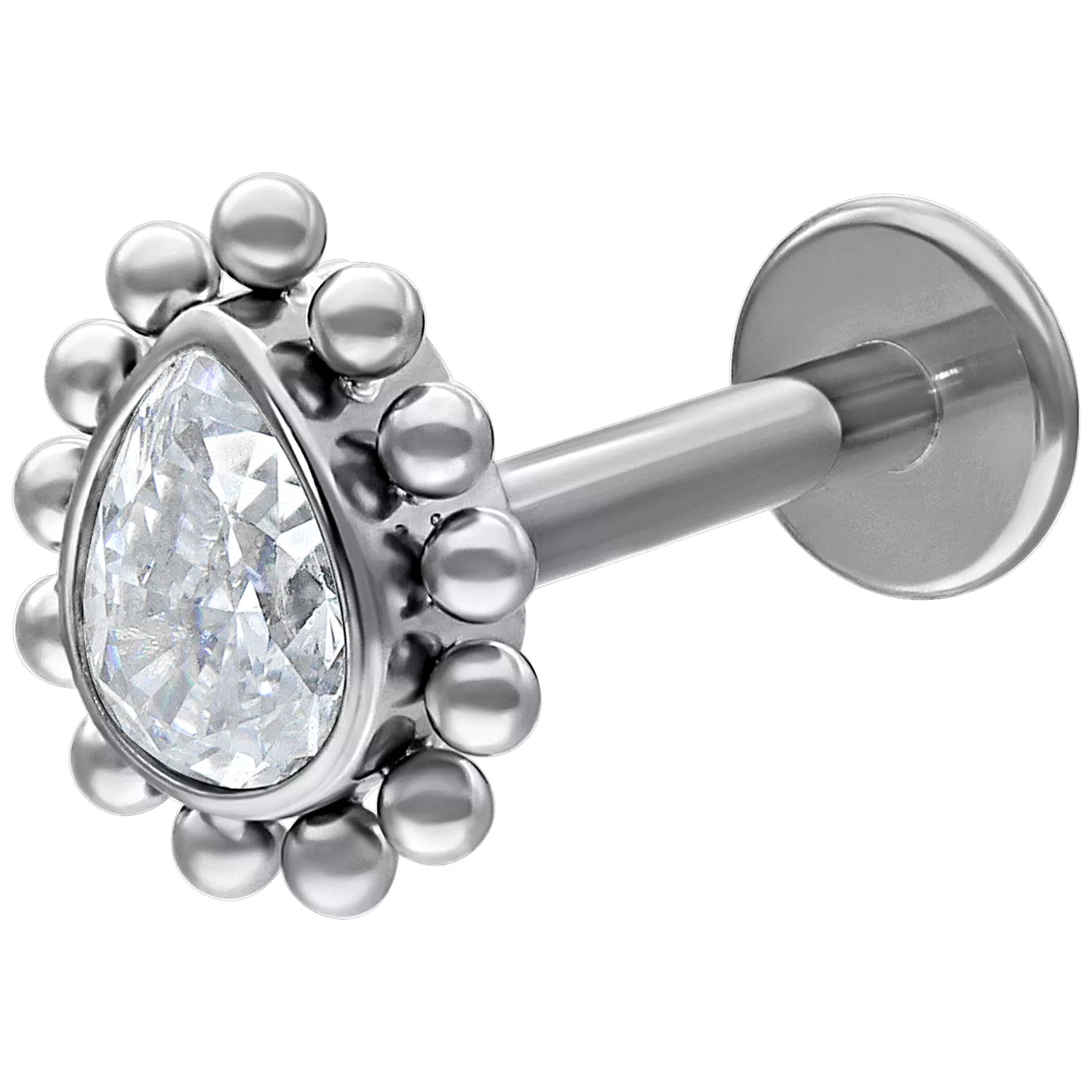 Crystal Teardrop Push-Fit Labret - Wildcat International