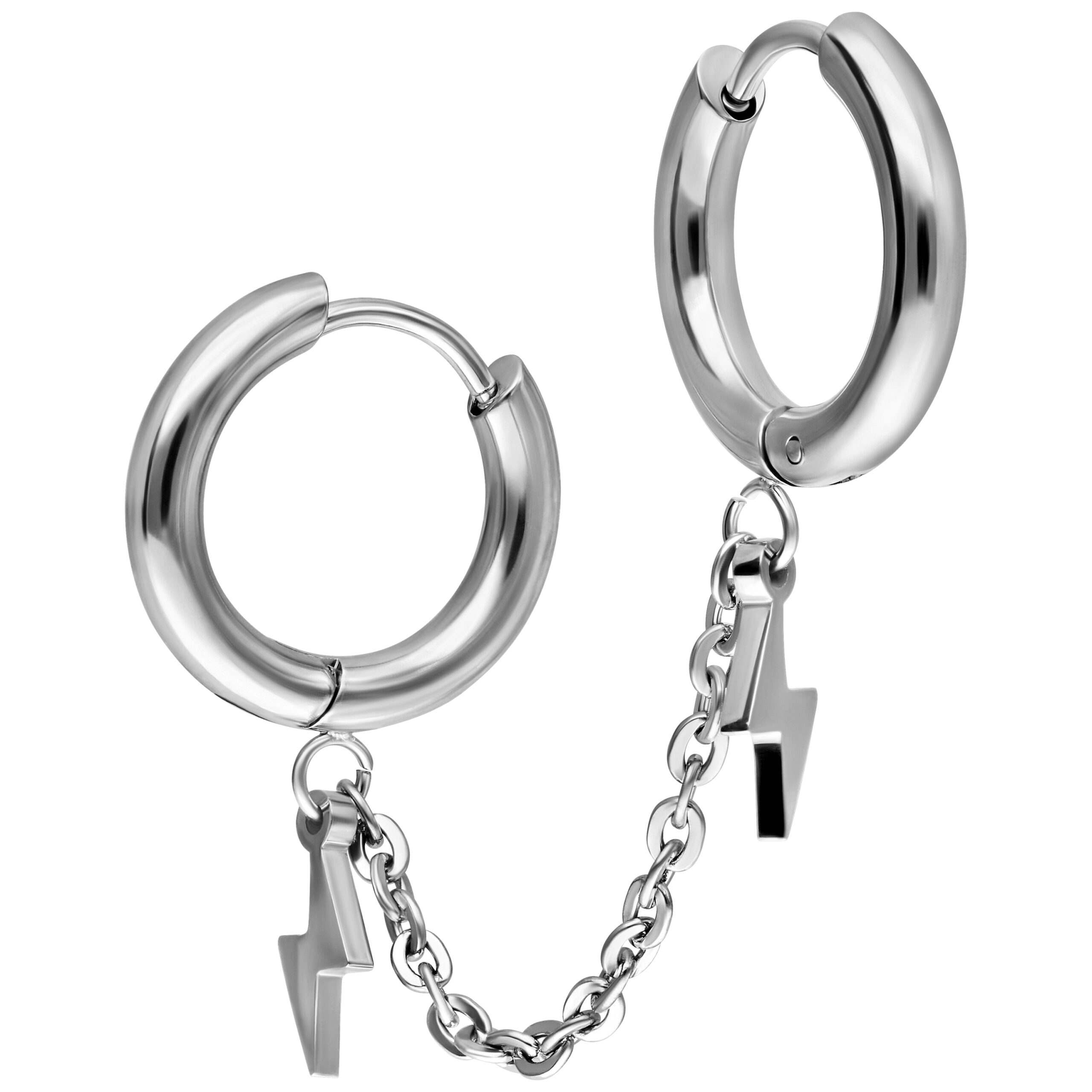 Double Huggie Connected Flash Hoops - Wildcat International