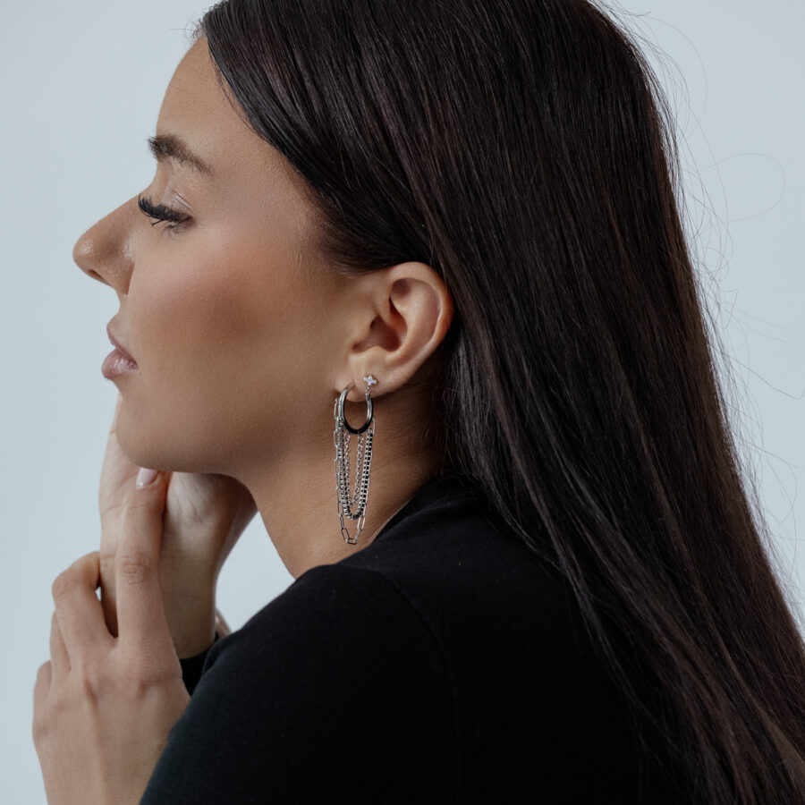 Multilayer Chain Hoops Pair - Wildcat International