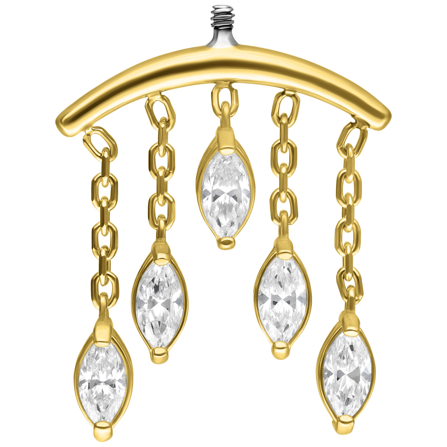 18K Internally Oval Crystal Drops Hidden Helix Attachment - Wildcat ...