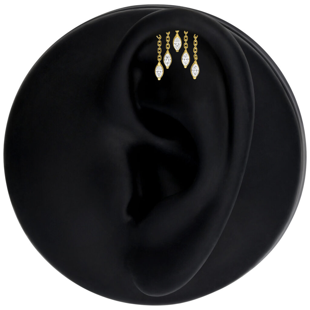 18K Internally Oval Crystal Drops Hidden Helix Attachment - Wildcat ...