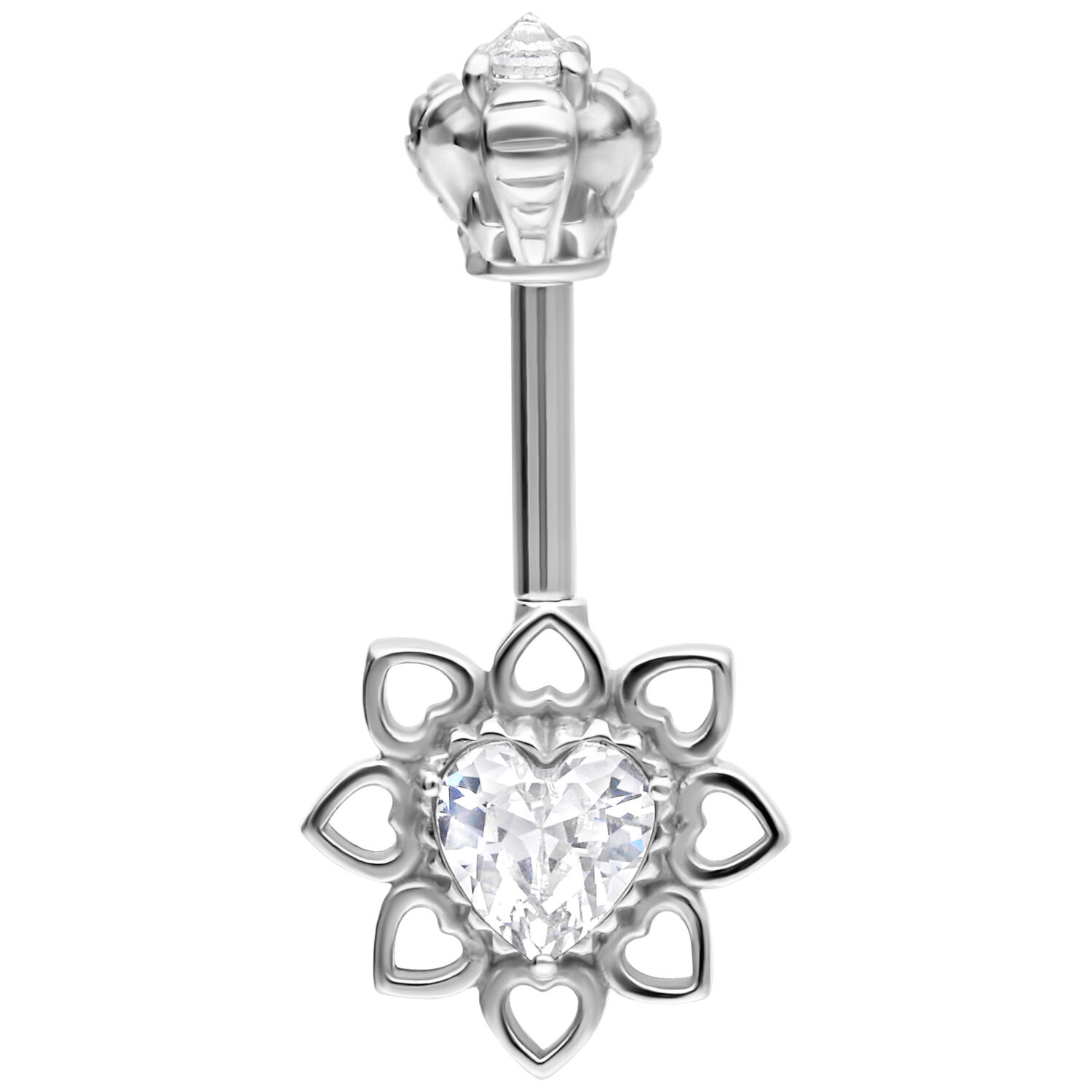 Vertical Helix Crystal Flower Barbell - Wildcat International